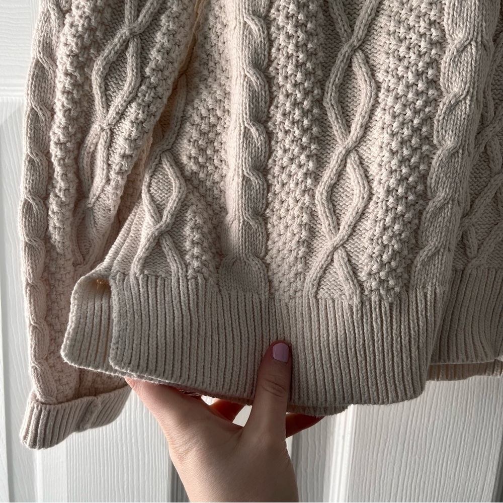 Jcrew Cable Knit Cream Sweater - Gem